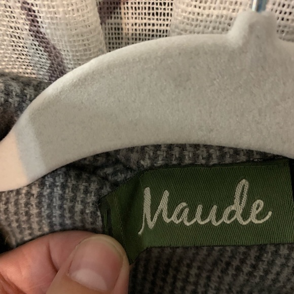 Maude | Jackets & Coats | Maude Grey Houndstooth Short Sleeve Pea Coat ...